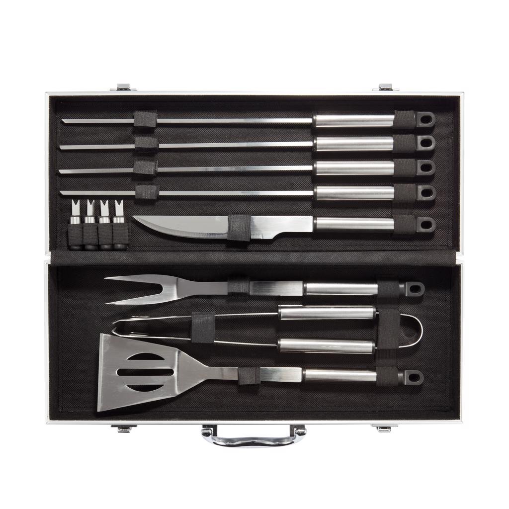 12 pcs barbecue set in aluminium box | PrintSimple