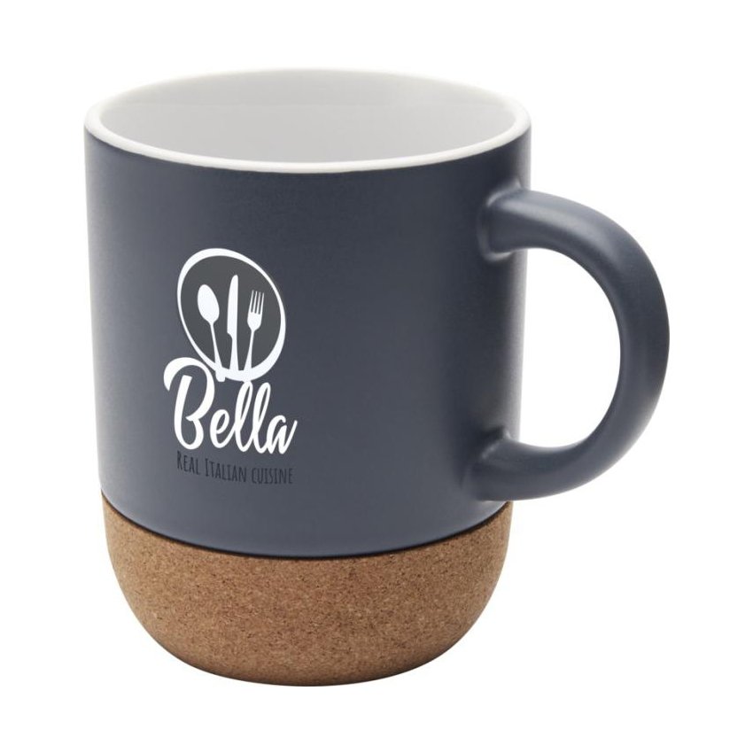 Bullet Billie 300 ml ceramic mug with cork details and matt finish ...
