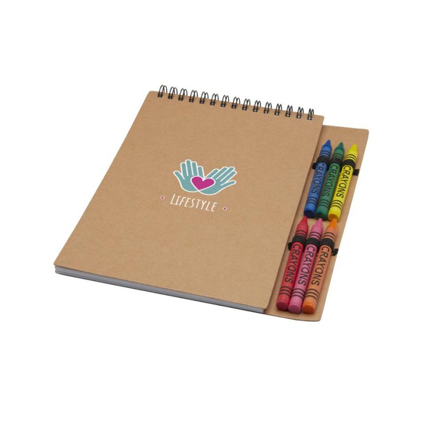 Bullet Doodle A5 spiral softcover notebook and crayon set | PrintSimple