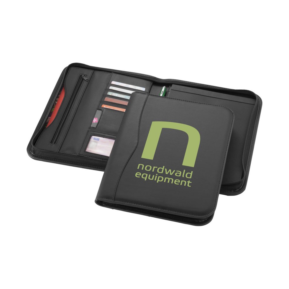 Bullet Ebony A4 writing case with zipper | PrintSimple