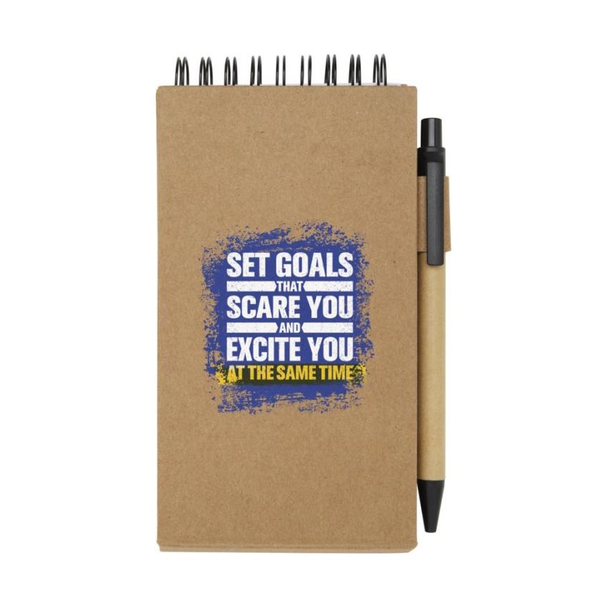 Bullet Flipper sticky notepad with ballpoint pen, black ink | PrintSimple