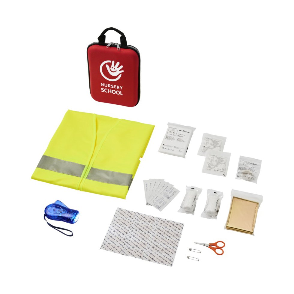 Bullet Handies 46-piece first aid kit & safety vest | PrintSimple