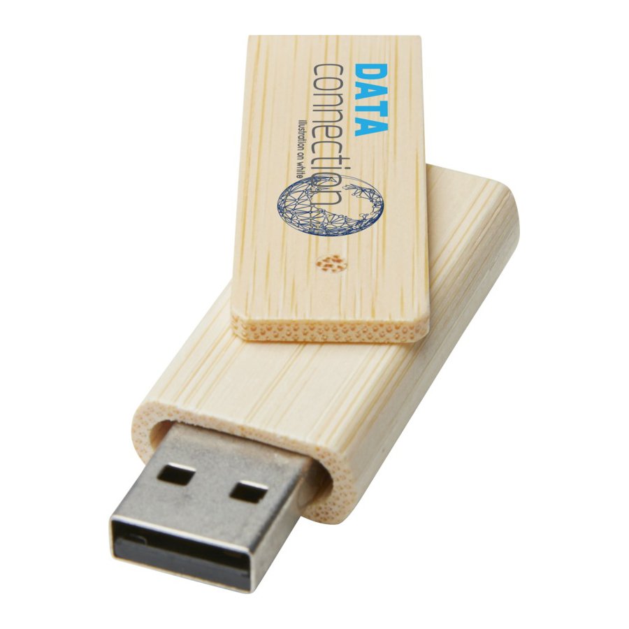 Bullet Rotate 4GB bamboo USB flash drive | PrintSimple