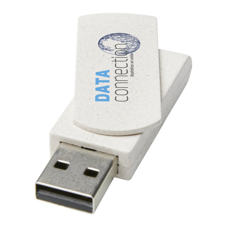Bullet Rotate 4GB wheat straw USB flash drive | PrintSimple
