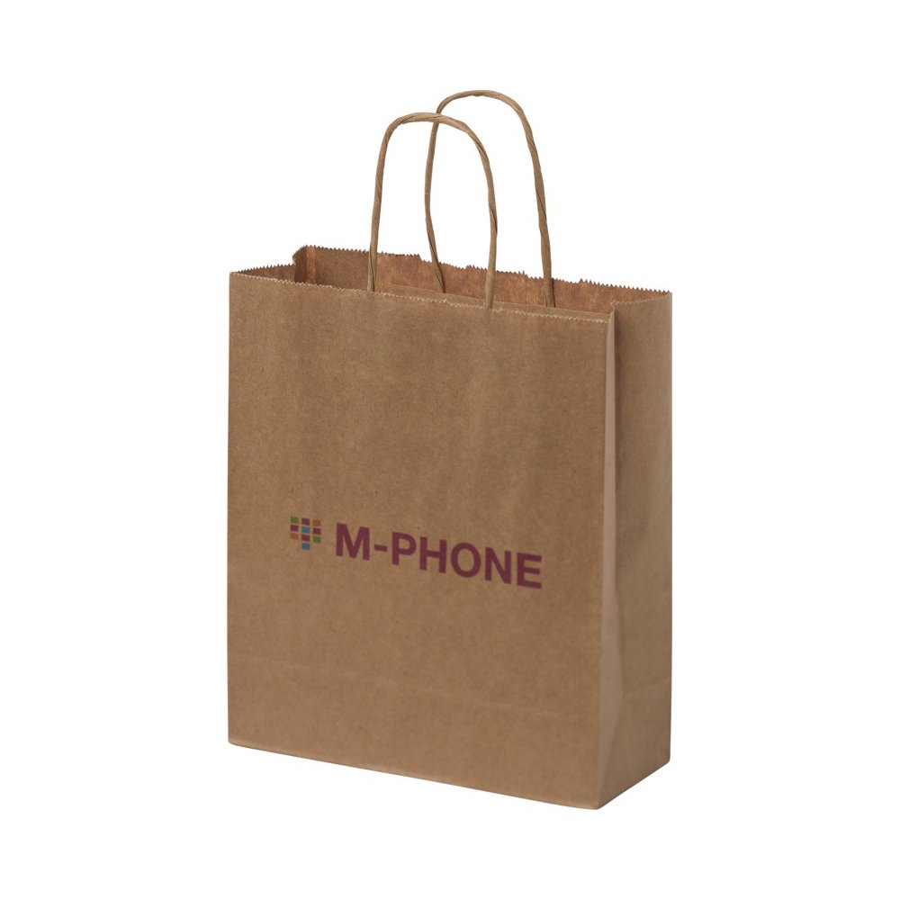 Bullet sac en papier 18x8x21 cm avec poignées tournées - 80 g/m² ...
