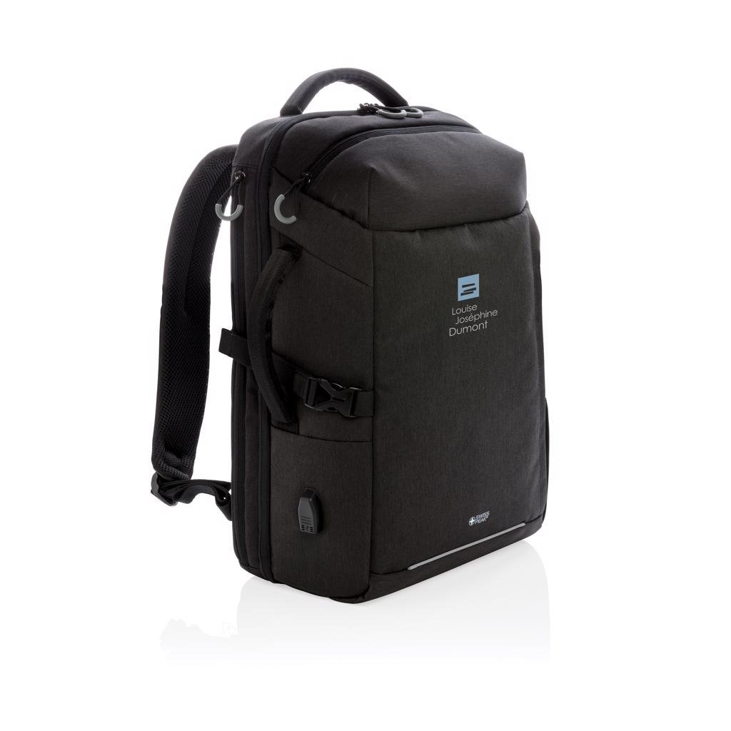 Swiss Peak 17" travel backpack with RFID & USB | PrintSimple