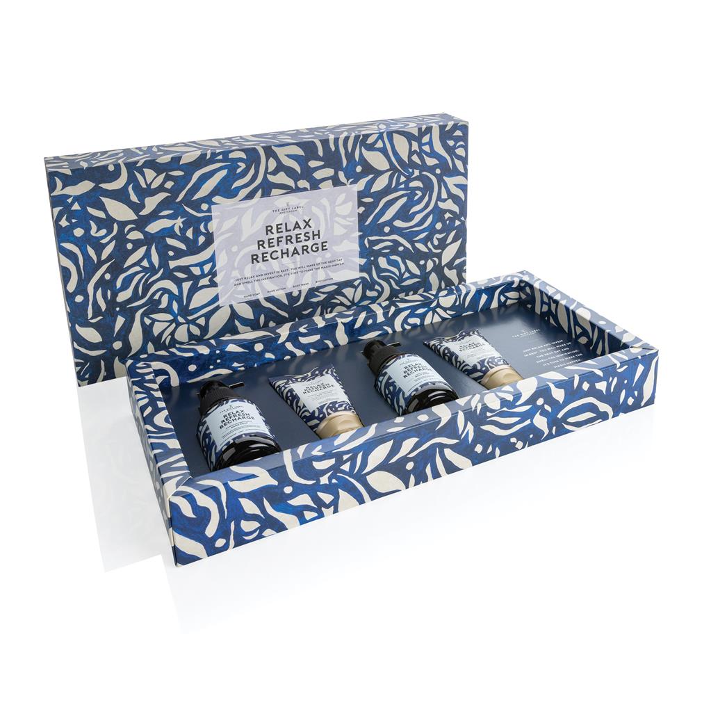 The Gift Label gift box - Relax Refresh Recharge | PrintSimple