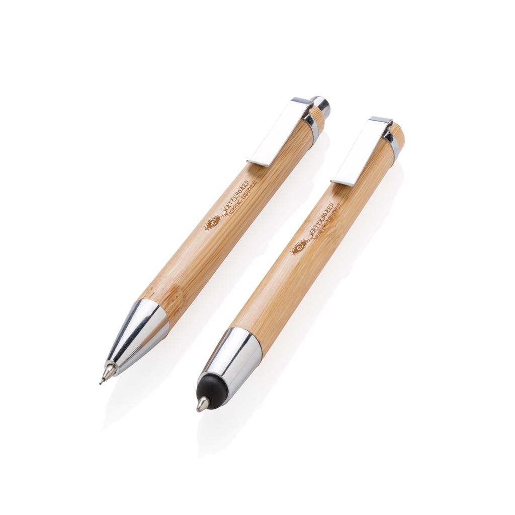 XD Collection Bamboo pen set, blue ink | PrintSimple