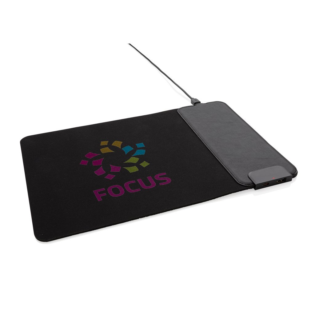 XD mousepad with wireless charger & USB ports | PrintSimple